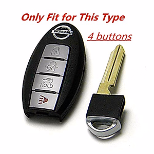 KAWIHEN Silicone 4 buttons Keyless Entry Smart Remote Key Fob Cover Compatible with for 350Z 370Z Altima Armada GT-R Leaf Pathfinder Rogue Sentra Maxima Murano Versa CWTWB1U840 285E3-3SG0D