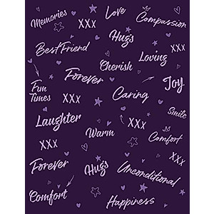 Chanasya Friends Forever Gift Throw Blanket - Super Soft Plush Fleece Laugh Hug Smile Joy Comfort Love Memories Best Friend Forever Gift Throw- for Women Men (50x65 Inches) - Aubergine Blanket