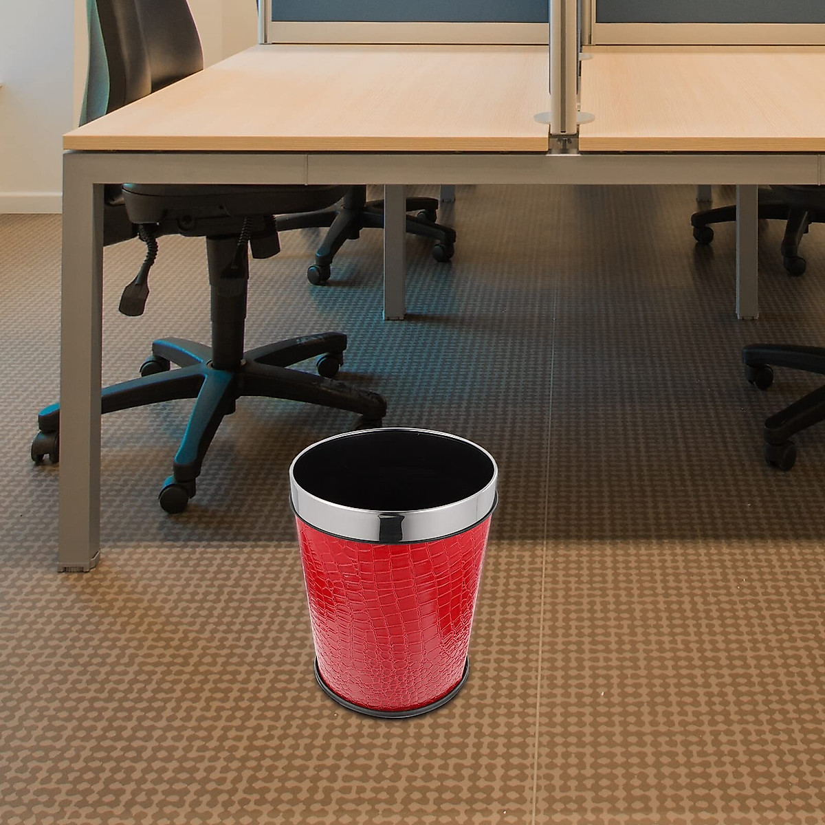 Operitacx Vintage Household Trash Can Lidless Retro Garbage Bin Kitchen Bathroom Office Bedroom Waste Bucket