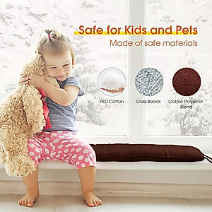 YOOGO Door Draft Stopper,38 Inch Door Draft stoppers for Bottom of Door,Waterproof Weight Duty Under Door Noise Cold Air Light Blocker,Machine Washable Brown Door Snake