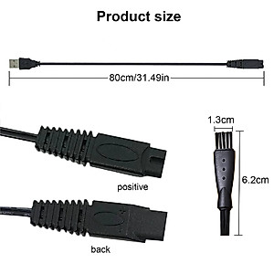 LinMei Shaver Charger Cord for Microtouch Solo Electric Shaver Solo Trimmer USB Charging Cable Solo Razor Charger 31.5 in with Cleaning Brush