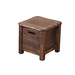 Lizipai Chestnut brand short stool wooden stool, solid wood stool, small short stool, shoe changing stool, solid wood stool, short stool, bench, adult portable heavy stool, (brown)