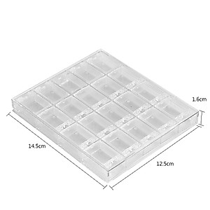 20 Grids Clear Plastic Organizer Box Rhinestone Beads Container Case for Nail Art Decorations DIY Crafts Making Jewelry
