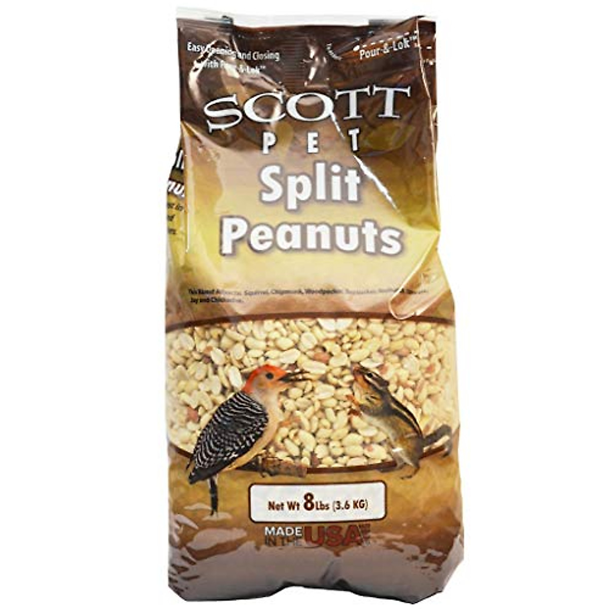 Scott Pet Peanuts Split Whole No Shell 8Lb,Brown