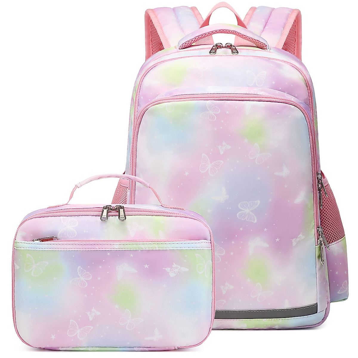 Backpack For Girls,Kids Butterfly Backpack Preschool Book Bag Kindergarten Bookbag With Lunchbox Cute School Bag