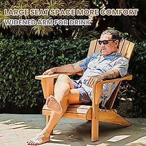 OTSUN Teak Oversized Adirondack Chair [No Rot or Fade], [ Ultra-Durable ] 100% Solid Grade-A Teakwood Patio Lounge Chairs Weatherproof for Outdoor, Yard, Poolside