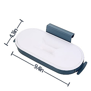 Set of 2 Trash Bag Holder Rack, Hanging Organizer Garbage Bag Holder, With Removable Lid - Multi for Kitchen Cabinet Door Storage Cupboard, Kitchen Towel Rails Rack, Blue & Pink