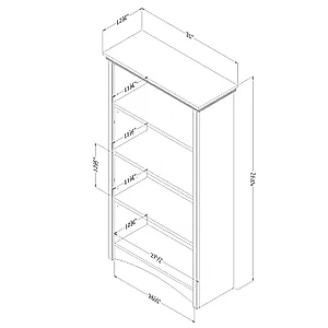 South Shore Artwork 4-Shelf Bookcase, Gray Maple