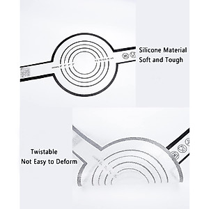 Silicone Baking Mat for Dutch Oven Bread Baking，Reusable Non-stick Bread Baking Mat Silicone Dutch Oven Liner with Long Handles (Black)