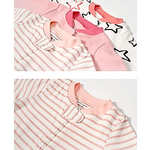 Teach Leanbh Baby Boys Girls 3 Pack Footless Pajamas Cotton Long Sleeve 2 Way Zipper Romper Sleep and Play (as1, age, 3_months, 6_months, Baby, Purple/Flower, 3-6 Months)