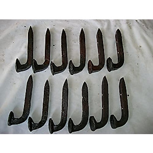 12 Pack 10+2 Antique Horse Tack Hooks Coat Hat Rack Railroad Spikes Barn Hanger