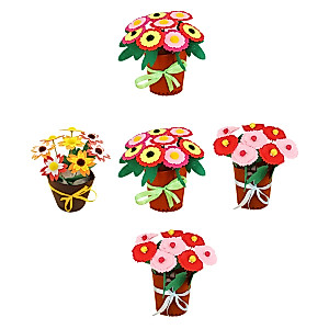 Veemoon DIY Flower Craft Kit 20 Sets Handmade Potting Material Bonsai Tree Artificial Child Non-Woven Fabric Handicraft Materials