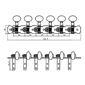 BQLZR Chrome 12 String Acoustic Guitar Machine Heads 6L6R