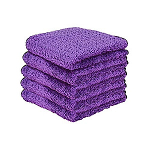 Liquid X Purple Xtreme Plush Waffle Weave Microfiber Detailing Towel Guaranteed Satisfaction - 16" x 16" (5 Pack)
