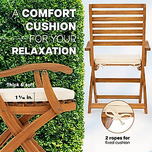 Idzo Heavy Duty Patio Bistro Armchairs Set of 2 for Outdoor with Legolas Bistro Dining Table, FSC Acacia Wood, Dinning Set for Romantic Couple