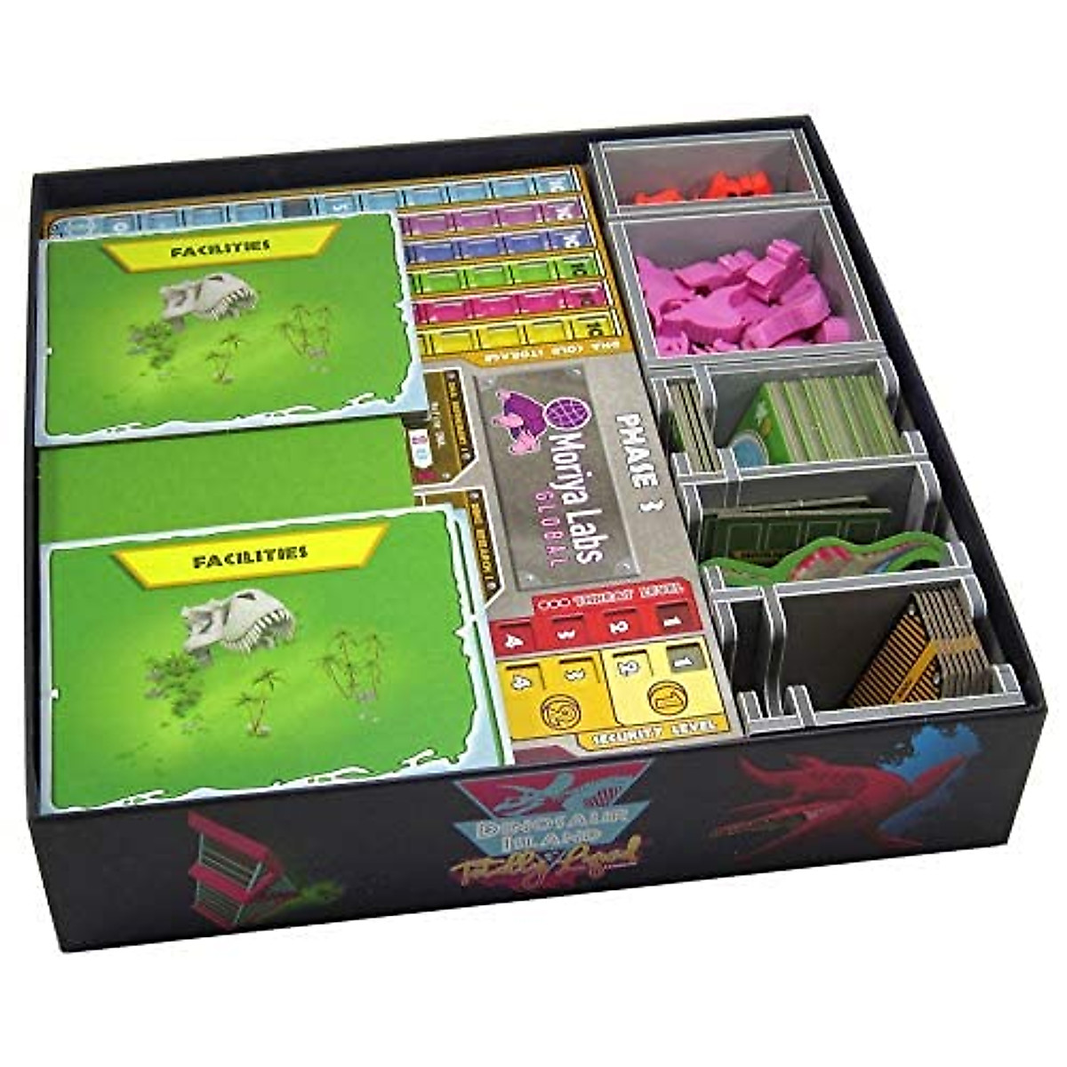 Folded Space Dinosaur Island and Totally Liquid Board Game Box Inserts