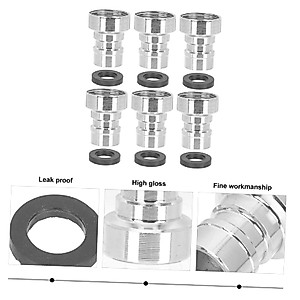 6pcs Washing Machine Adapter Stainless-Steel Basin Connector Metal Faucet Adapter Toilet Sink Faucet Adapters Metal Faucet Connector Tap Adapter Faucet Adapter Accessory