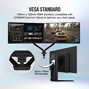 Corsair XENEON 27QHD240 27-Inch OLED Gaming Monitor - 2560 x 1440, 240Hz, 0.03ms, NVIDIA G-SYNC Compatible, AMD FreeSync™ Premium, DisplayHDR10, HDMI 2.1, DisplayPort 1.4, USB-C 3.1 - Black