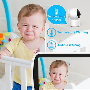 LaView 5" Color LCD Screen Baby Monitor with Mount,1080p HD Baby Monitor with Camera and Audio, Pan-Tilt Baby Camera Monitor,Infrared Night Vision,Two-Way Talk,Lullabies and Room Temperature