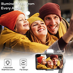 Zhiyun Smooth Q3 Combo, 3-Axis Phone Gimbal with Fill Light and Gimbal Bag, Portable & Foldable, Gesture Control, Video Recording, Auto Tracking Gimbal Stabilizer for Smartphone for iPhone & Android