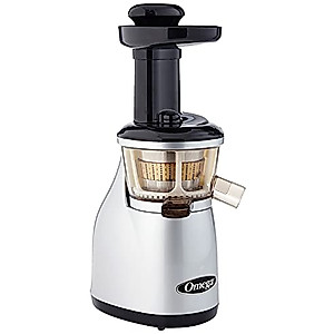 Omega Vertical Low Speed Juicer, 150-Watt, Silver