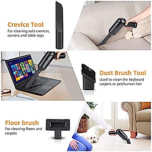 RUILIXIN Cordless Hand-held Vacuum Cleaner, Mini Rechargeable Manual Vacuum Cleaner, 8000pa Strong Suction, Wireless Portable Small Car Vacuum for Carpet Car- Black