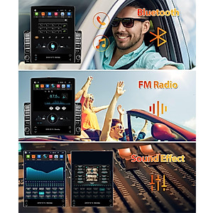 Rimoody Car Stereo Double Din Vertical Car Radio with Bluetooth GPS Navigation, 9.7'' Touchscreen Backup Camera IOS/Android Mirror Link USB FM WiFi Head Unit