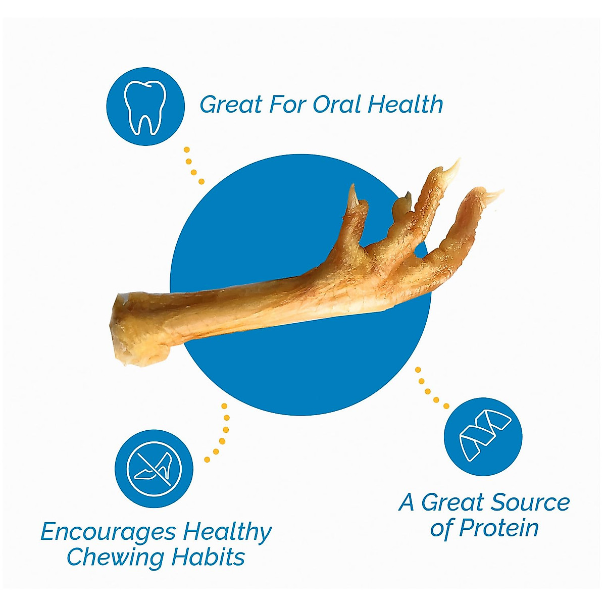 123 Treats Chicken Feet Dog Treats – 100% Natural Baked Chicken Feet for Dogs, Single Ingredient Chew Snacks, Support Joint & Dental Health | Excellent Source of Chondroitin (7 Ounces)