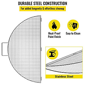 VEVOR Fire Pit Cooking Grill Grate 24 Inch, Foldable Round Cooking Grate, Stainless Steel Tight Grid Campfire BBQ Grill with Portable Handle for Outdoor Picnic Party & Gathering, Silver