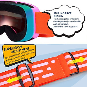 LOEO Kids Ski Goggle, Snow Ski Goggles for Kids Youth Teens Boys and Girls from 5-14