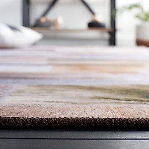 SAFAVIEH Faux Hide Collection Area Rug - 9' x 12', Beige & Purple, Rustic Modern Glam Design, Non-Shedding & Easy Care, Machine Washable Ideal for High Traffic Areas in Living Room, Bedroom (FAH515A)