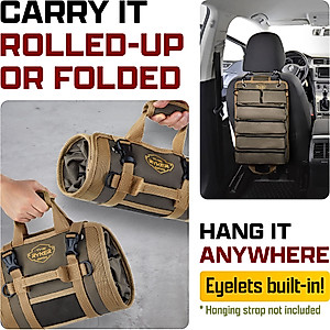 The Ryker Bag Tool Organizers - Small Tool Bag W/Detachable Pouches, Heavy Duty Roll Up Tool Bag Organizer : 6 Tool Pouches - Gifts for Dad Tool Roll Organizer For Mechanic, Electrician & Hobbyist