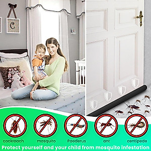 Kepfire Adjustable Under Door Draft Blocker 37 Inch for Double Doors - Noise Reducing & Dust Resistant Insulation Strip, Brown