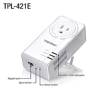 TRENDnet Wi-Fi Everywhere Powerline 1200 AV2 Dual-Band AC1200 Wireless Access Point Kit, Includes 1 x TPL-430AP and 1 x TPL-423E, 3 x Gigabit Ports, Easy Installation, White, TPL-430APK