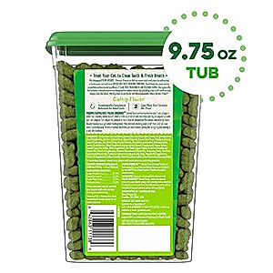 FELINE GREENIES Adult Dental Cat Treats, Catnip Flavor, 9.75 oz. Tub