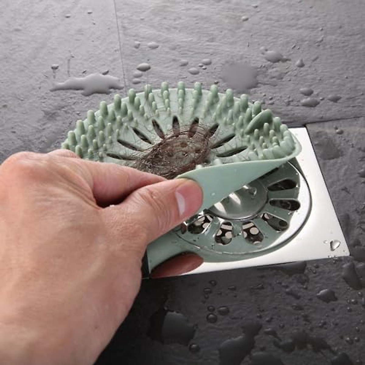 Shower Drain Cover TPR Sink Hair Catcher Stopper Drain Strainer Bath Shower Plug Hole Hair Catcher Kitchen Sink Drain Strainer for Kitchen Bathroom Bathtub (Blue)