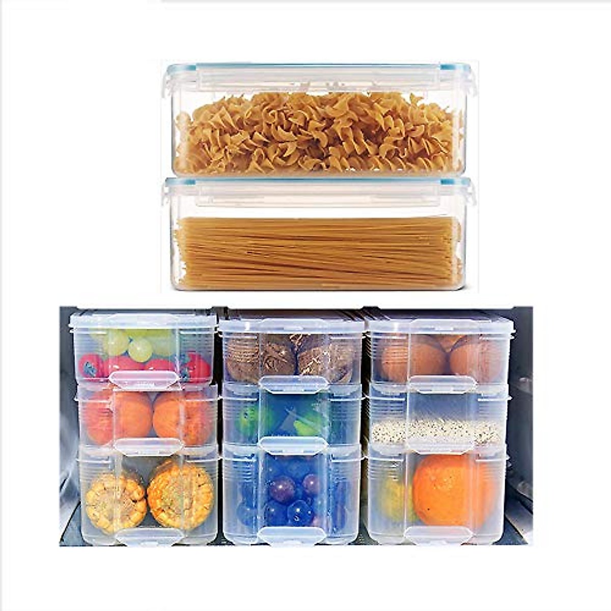 Swity Home Set of 2 Pasta Storage Containers ，Airtight Spaghetti Container Storage With Locking Lids ， BPA-Free Pasta Canister Set
