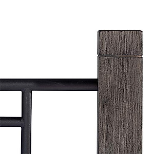 Hillsdale Dumont Metal King Headboard with Double Arched Scroll Design and Wood Posts with Frame, Textured Black