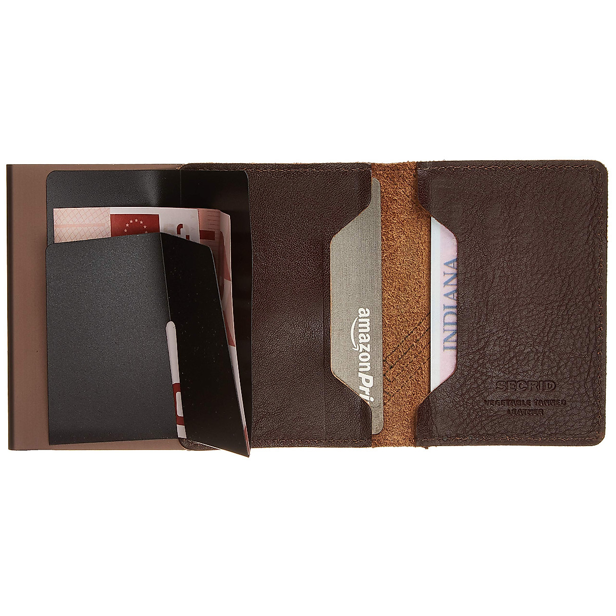 Secrid - Secrid Slim Wallet Stitch Embroidered Vegetable-Tanned (Linea Espresso)