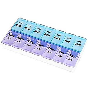 (TM) Weekly 7-Day AM and PM Travel Pill Container Medicine Box with 14 Compartments Home Supplies Organizers and Storage