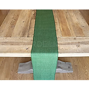 CleverDelights 9" Green Burlap Roll - Finished Edges - 5 Yards - Jute Burlap Fabric