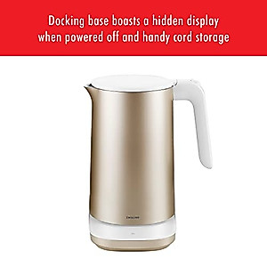 ZWILLING Enfinigy 1.56-qt Cool Touch Electric Kettle Pro, Cordless Tea Kettle, Gold