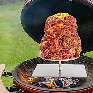 YOOYIST Vertical Skewer for al Pastor, Stainless Steel Removable BBQ Hack Stand with Meat Forks, Brazilian Barbecue Skewers Grilling Meat Spit