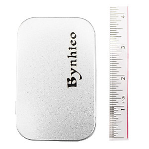Bynhieo portable tin box 2-5ml silicone container jars wax carrying case with Silicone Mat Pad 5.5 X 4.5inch extra stainless steel spoons