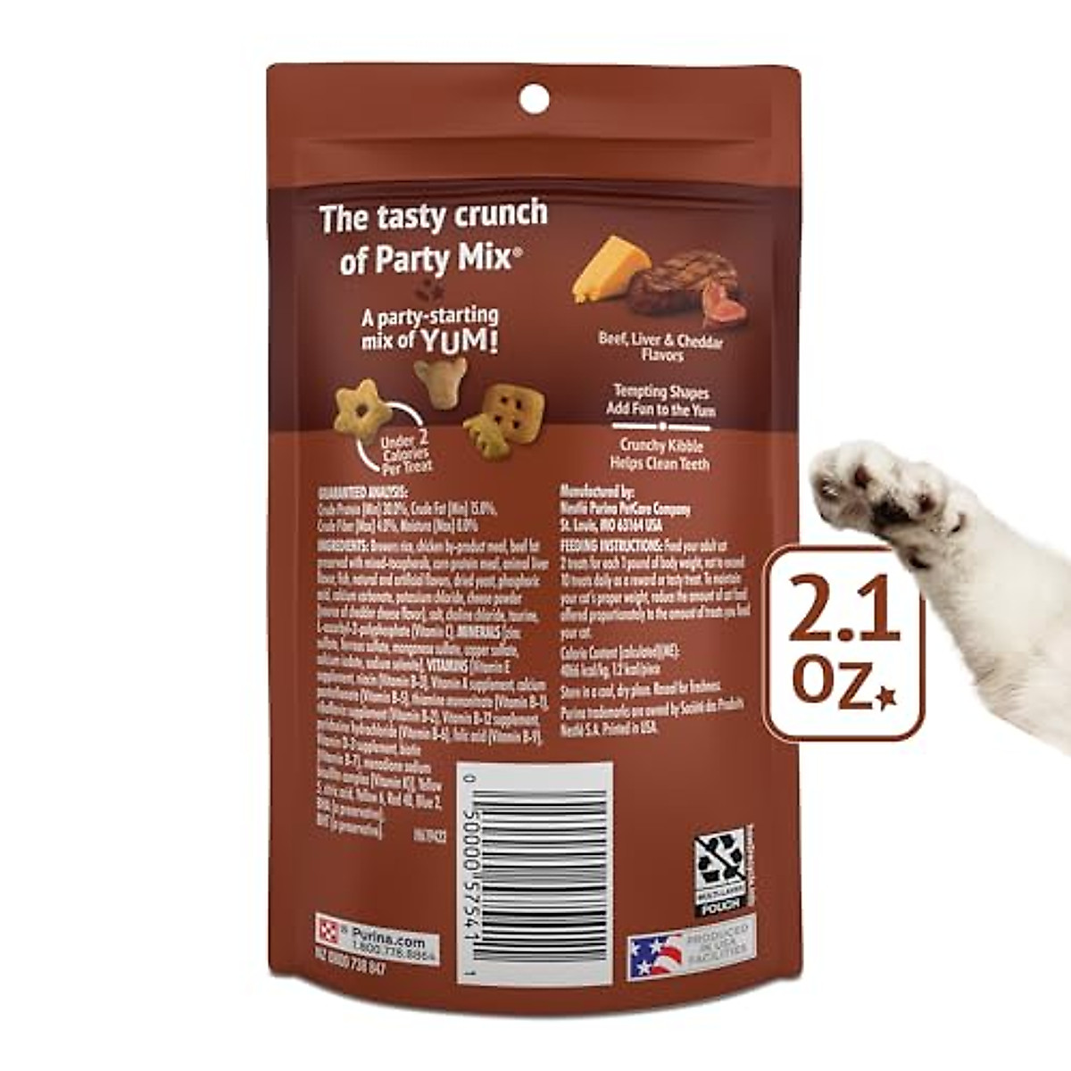 Purina Friskies Cat Treats, Party Mix Wild West Crunch - (Pack of 10) 2.1 oz. Pouches