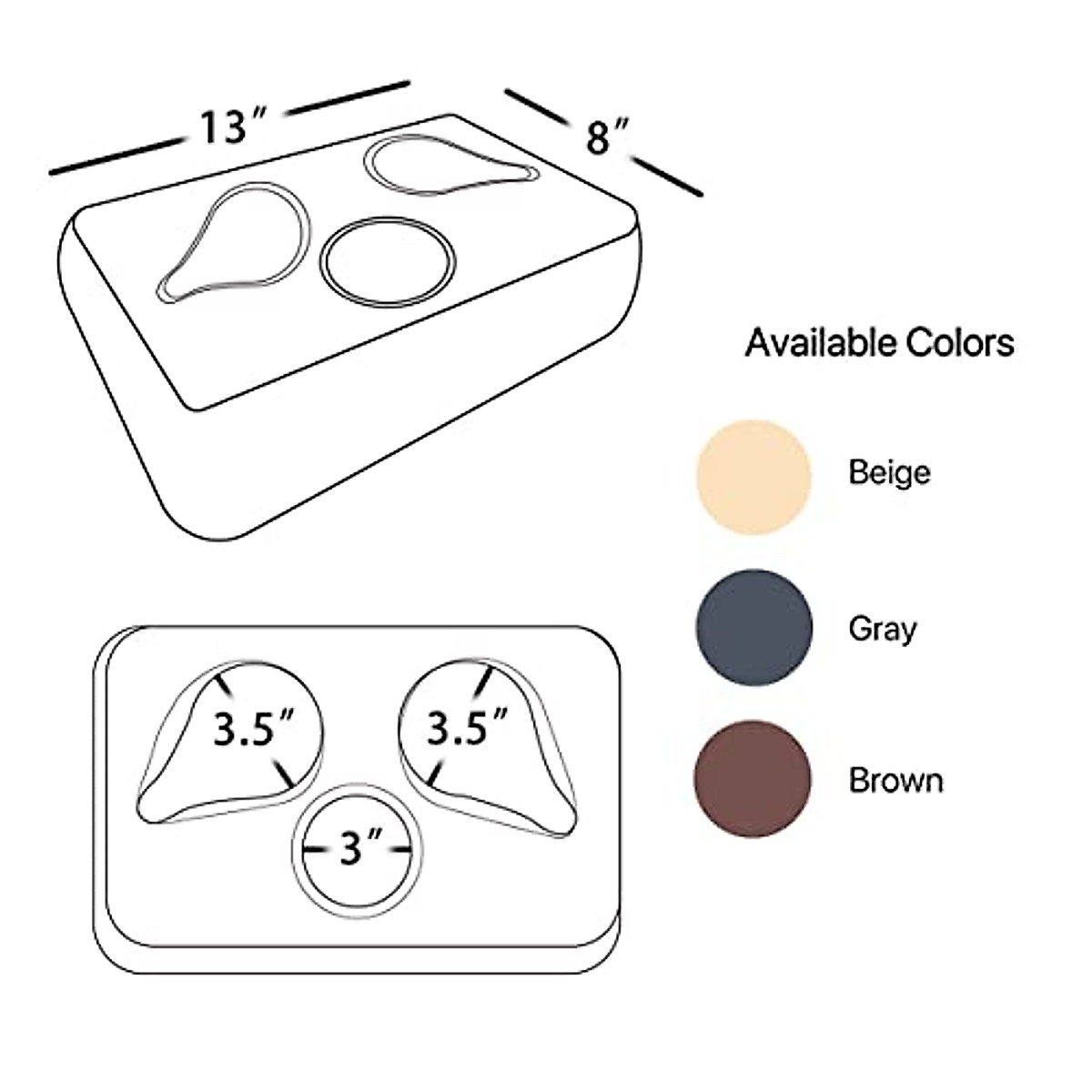 Couch Cup Holder Pillow, Couch Drinks Remotes Holder for Center of Couch, for Sofa, Bed, RV, Car (Gray)