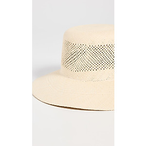 Brixton Women's Lopez Panama Straw Bucket Hat, Catalina Sand, Tan, M