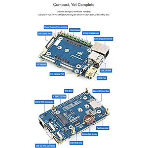 Mini-Computer Based on Raspberry Pi Compute Module 4 (NOT Included) with Mini IO Board Full Ver and Metal Case and Cooling Fan @XYGStudy (CM4-IO-BASE-BOX-B)