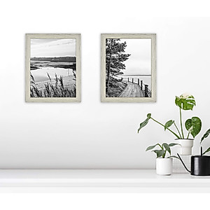 MCS Studio Gallery 11x14 Picture Frame Gray Woodgrain, Rectangle Photo Frame for Photos, Posters & Art Prints (2-Pack)
