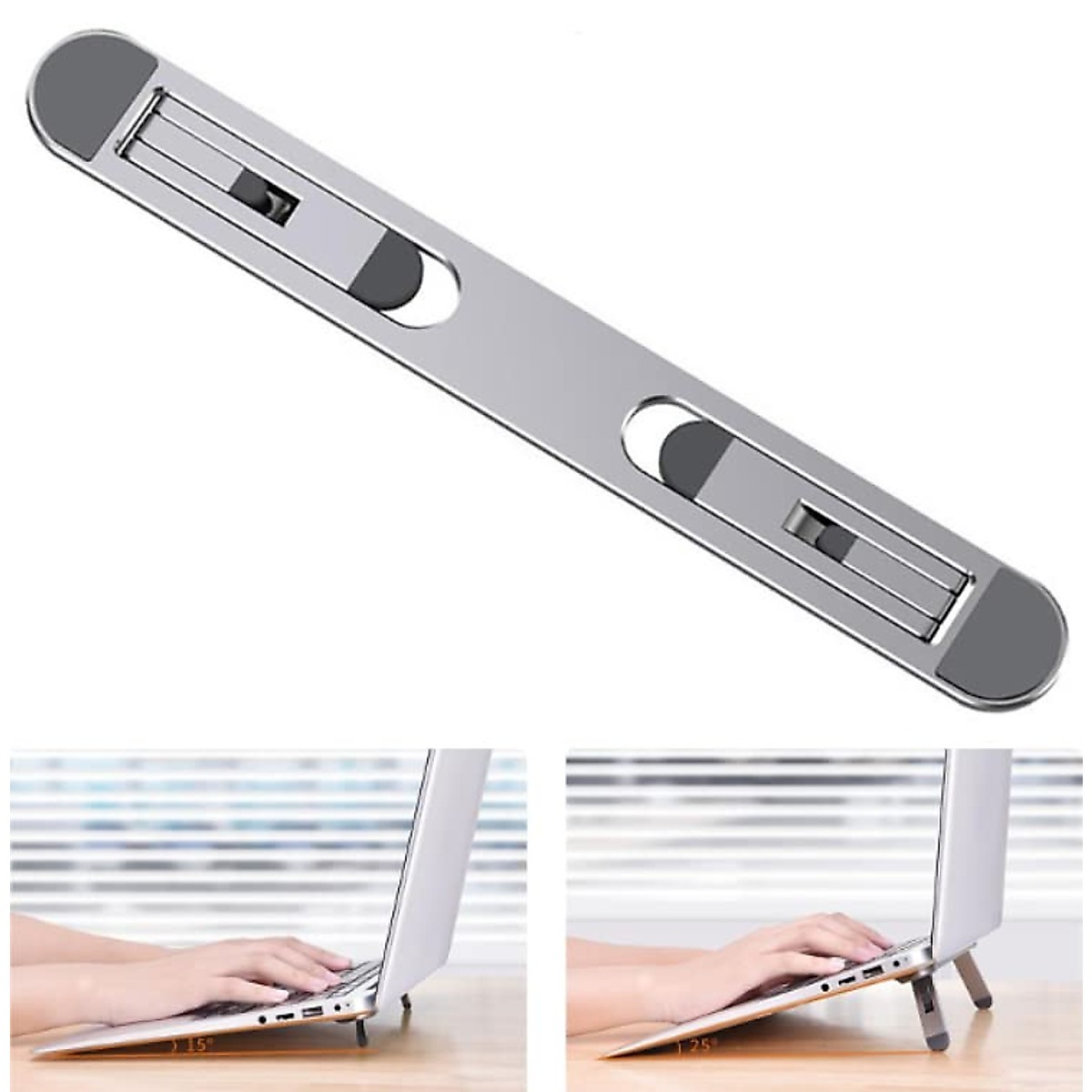 AMJ Company Portable Stealth Keyboard Riser, Minimalist Keyboard Riser, Aluminum Stand For Laptop (T23)